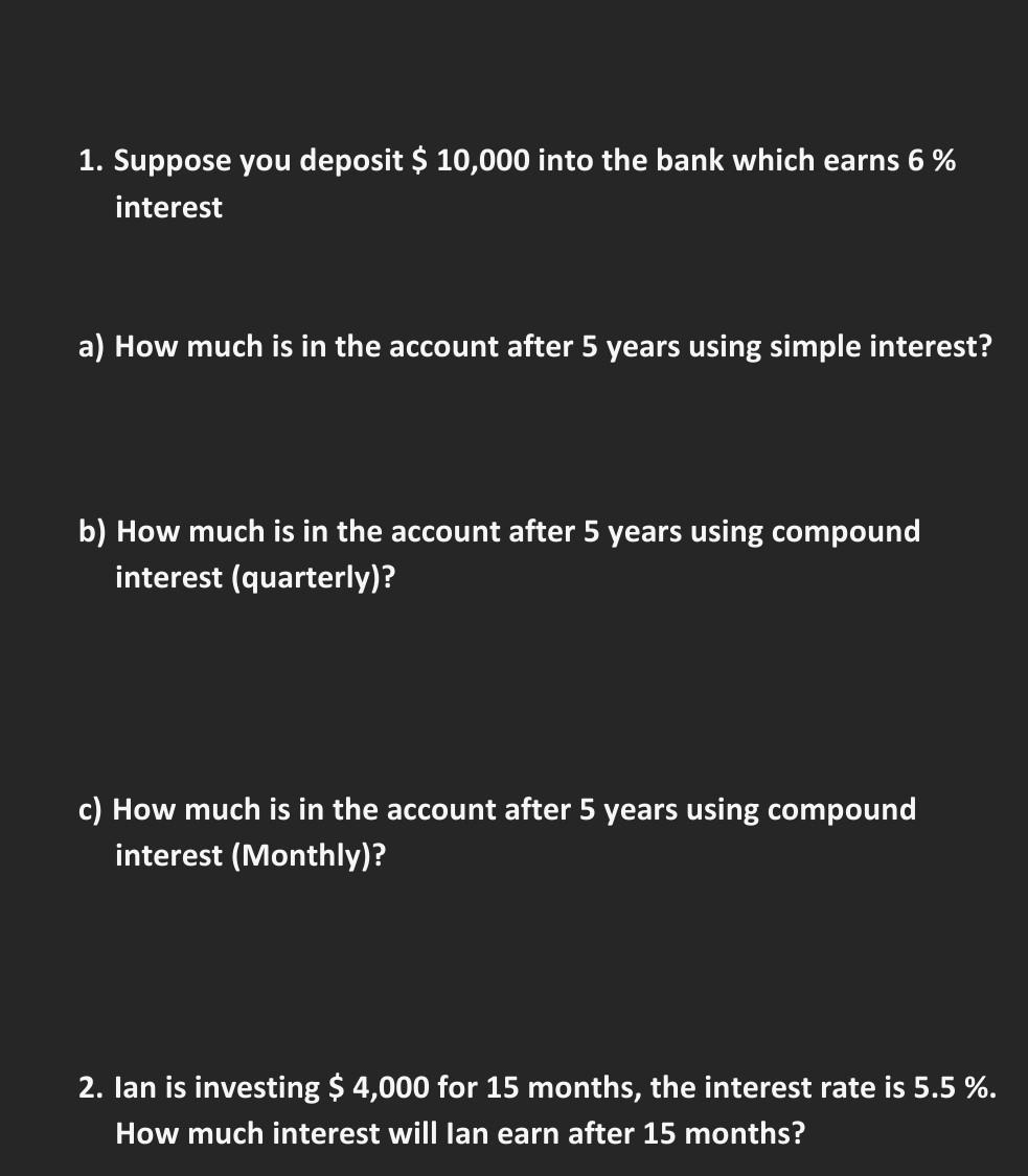 Solved 1. Suppose you deposit $10,000 into the bank which | Chegg.com