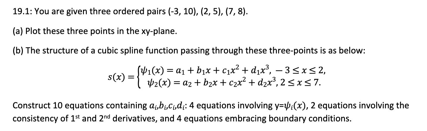 In mathlab19.1: You are given three ordered pairs | Chegg.com