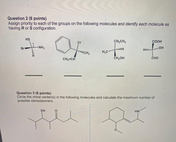 Solved Question 2 (8 points) Assign priority to each of the | Chegg.com