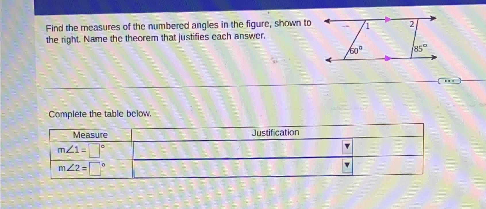 Solved Find the measures of the numbered angles in the | Chegg.com