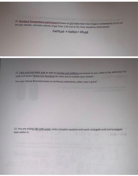 Solved 10. Standard Temperature and Pressure known as SIP | Chegg.com