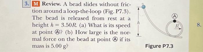 Solved 3. M Review. A bead slides without friction around a | Chegg.com