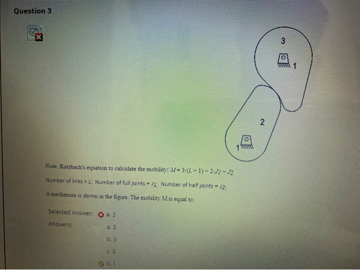 Solved Question 3 X 3 1 2 Note: Kutzbach's equation to | Chegg.com