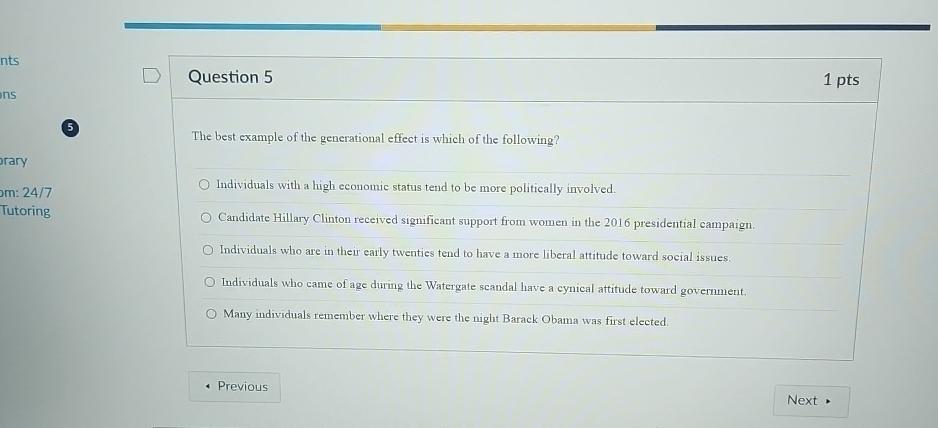 Solved Question 51 ﻿pts(5)The best example of the | Chegg.com