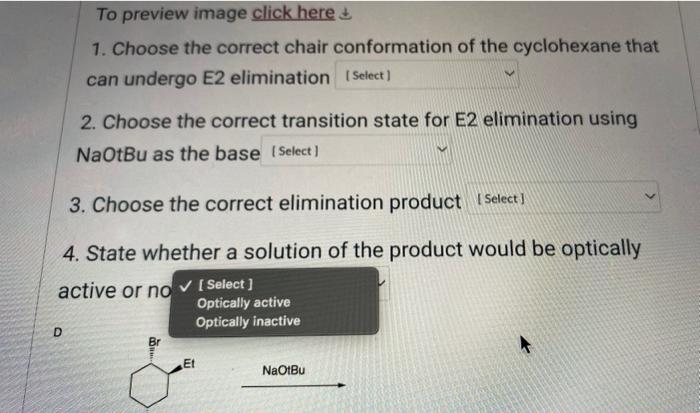 Solved D 1. Ez Chalr A. B C D 2. E2 Transition State 3. E2 | Chegg.com