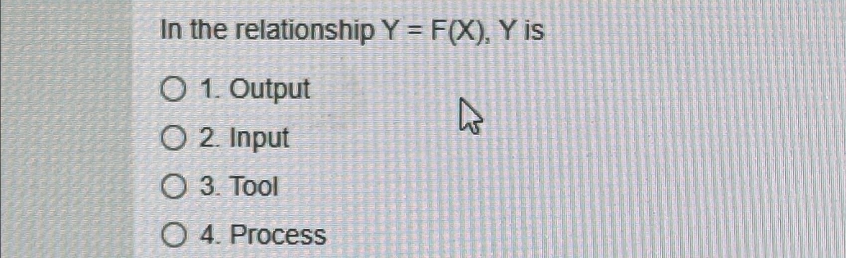 Solved In the relationship Y=F(x),Y | Chegg.com