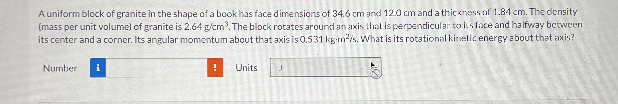 Solved A uniform block of granite in the shape of a book has | Chegg.com