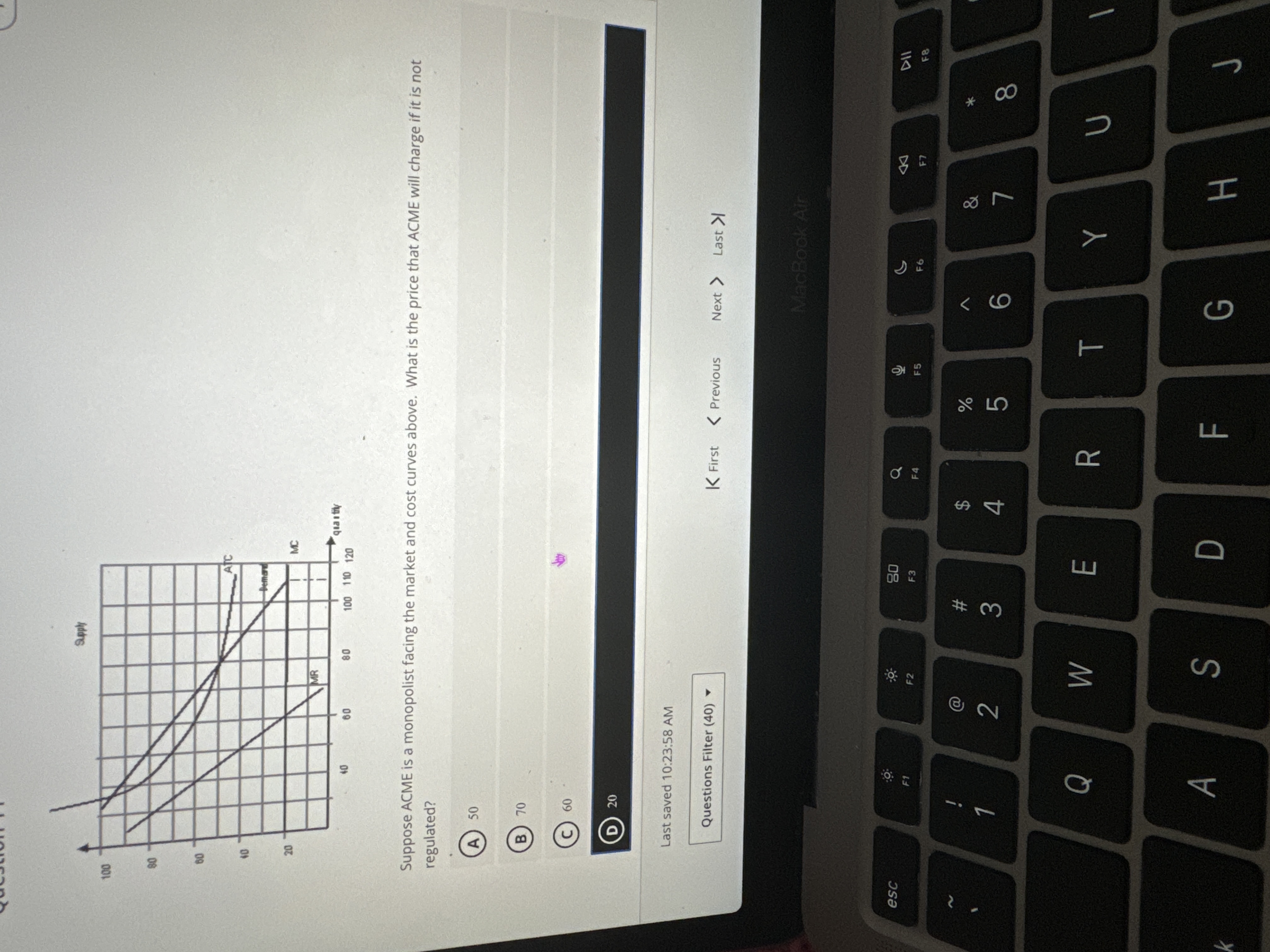 [Solved]: Suppose ACME is a monopolist facing the market and