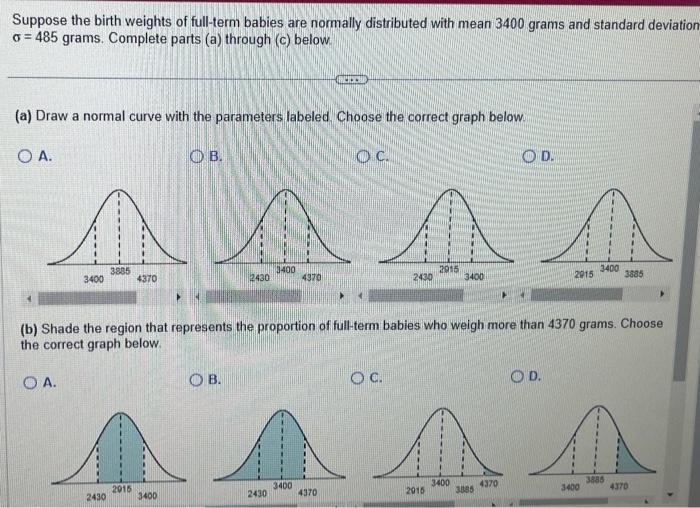 Solved Suppose the birth weights of full-term babies are | Chegg.com