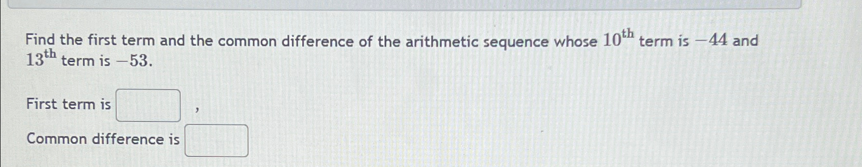 Solved Find the first term and the common difference of the | Chegg.com