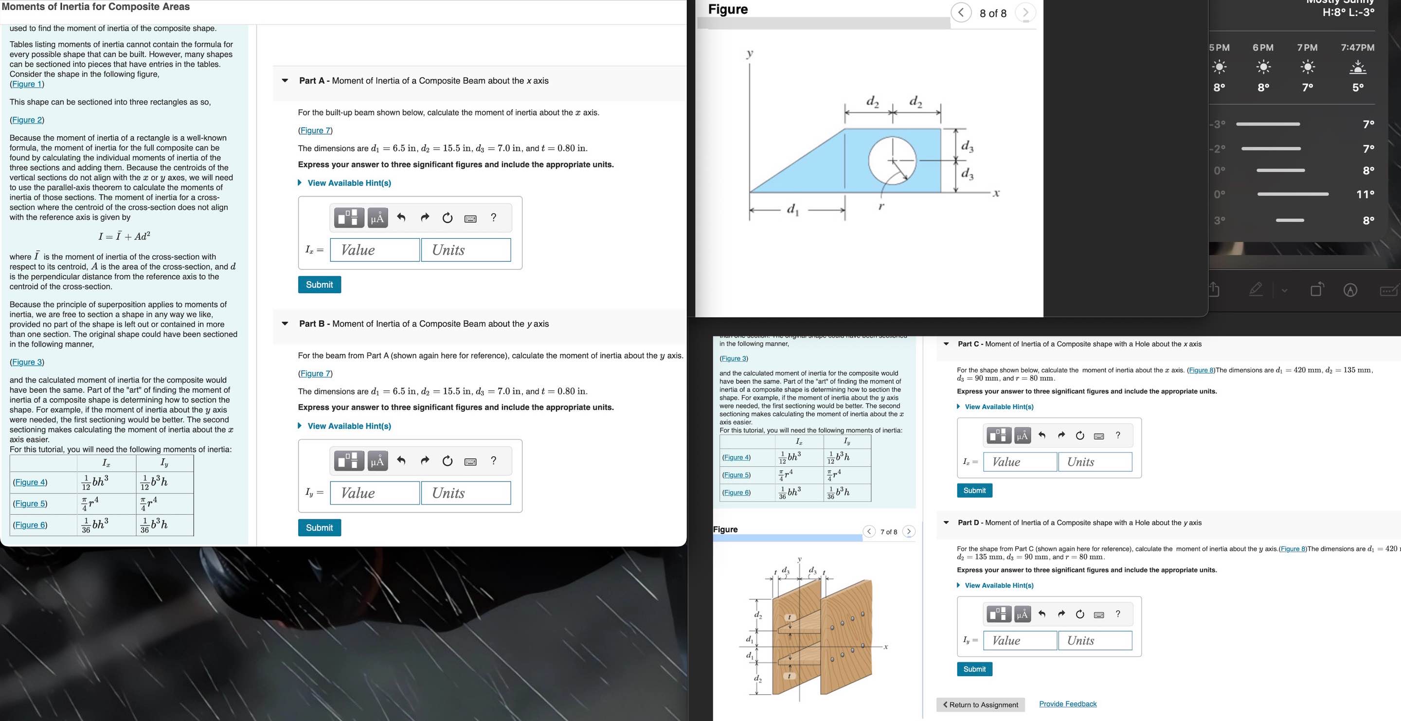 Solved Moments of Inertia for Composite AreasFigure8 ﻿of | Chegg.com