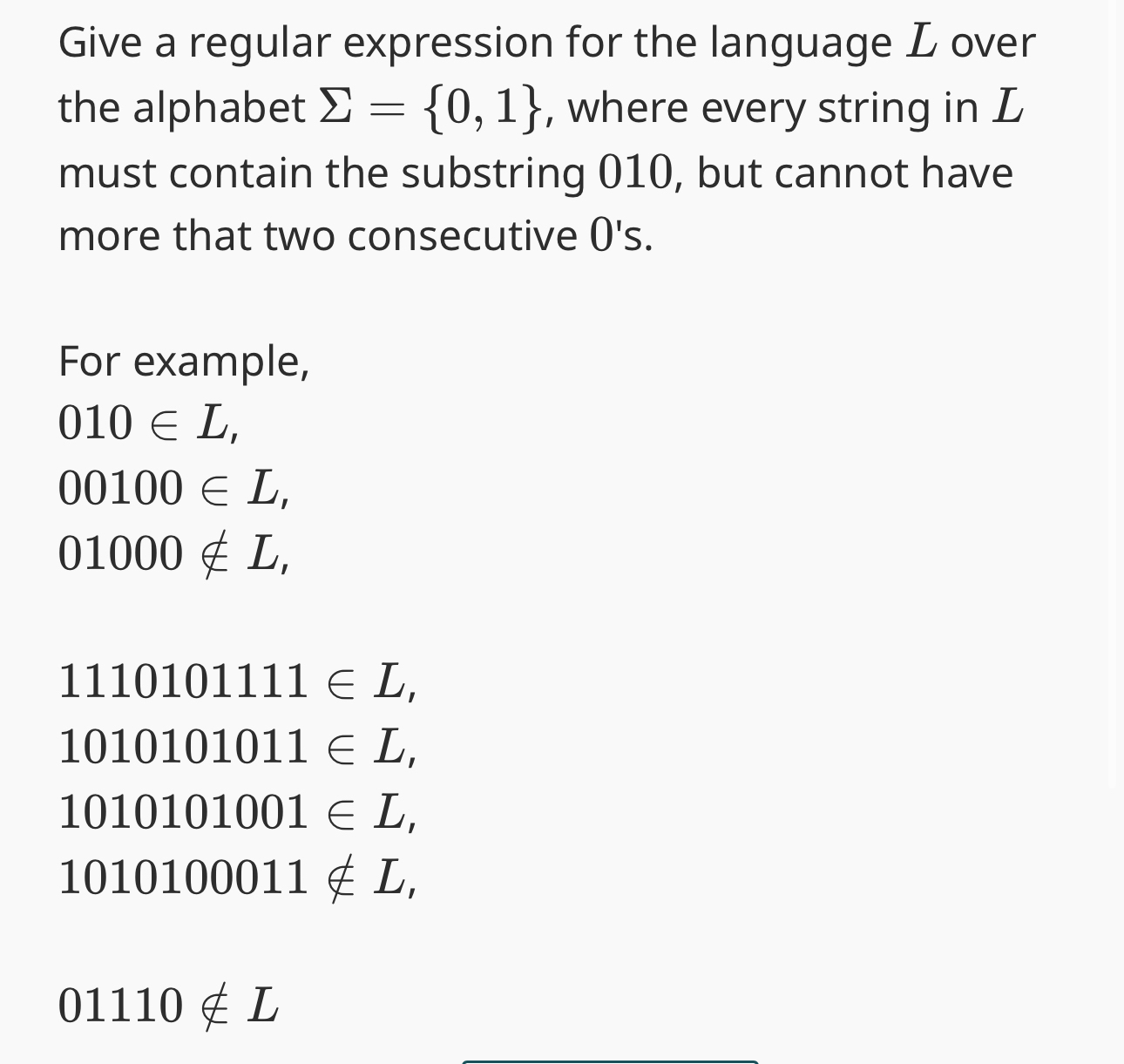 Solved Give a regular expression for the language L ﻿over | Chegg.com