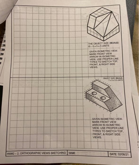 Solved GIVEN ISOMETRIC VIEW. MARK FRONT VIEW ARROW IN | Chegg.com