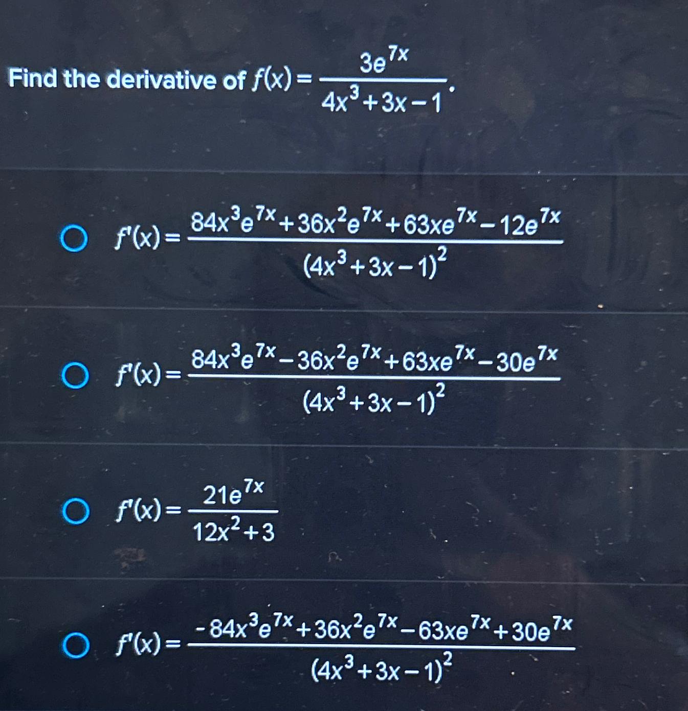 Solved Find the derivative of | Chegg.com