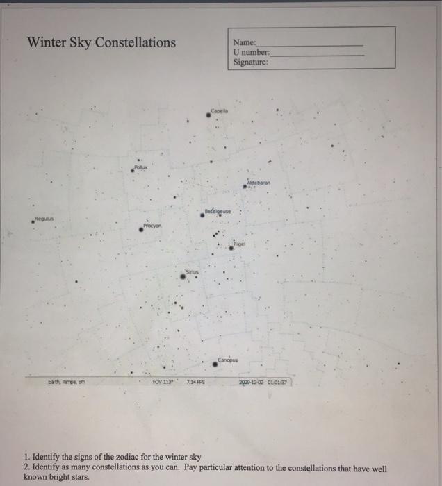 Solved \begin{tabular}{ll} Winter Sky Constellations & | Chegg.com