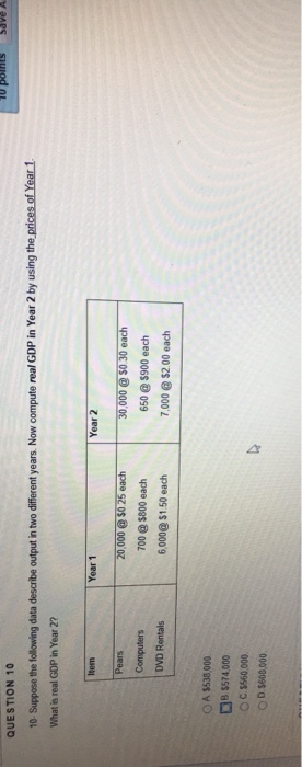 Solved QUESTION 10 10-Suppose the following data describe | Chegg.com