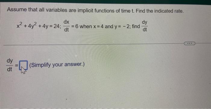 Solved Assume that all variables are implicit functions of | Chegg.com