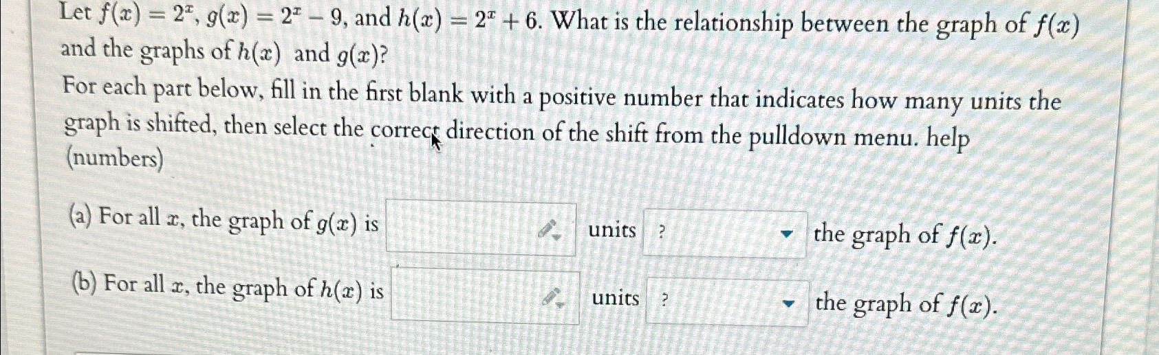 Solved Let f(x)=2x,g(x)=2x-9, ﻿and h(x)=2x+6. ﻿What is the | Chegg.com