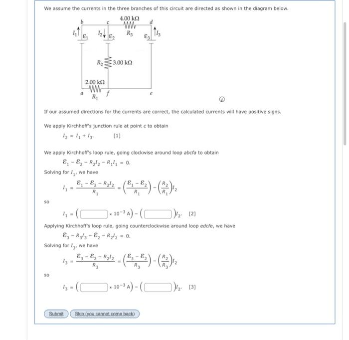 Solved We assume the currents in the three branches of this | Chegg.com