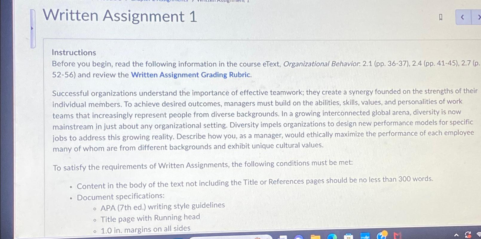 Solved Written Assignment 1InstructionsBefore you begin, | Chegg.com