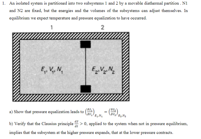 Solved An isolated system is partitioned into two subsystems | Chegg.com