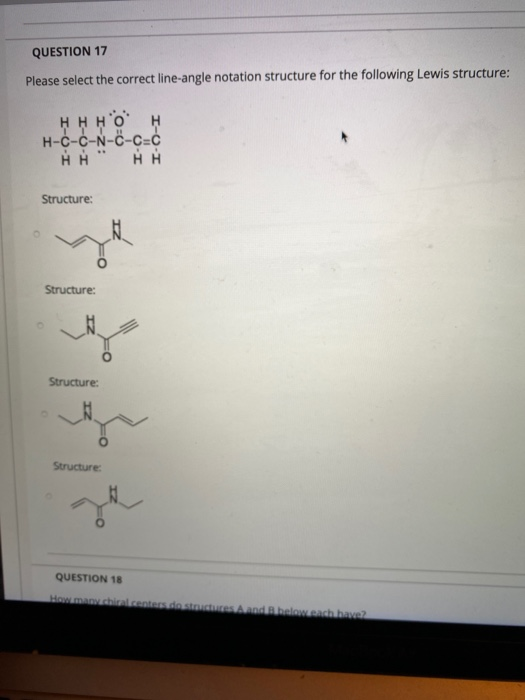 Solved QUESTION 17 Please select the correct line-angle | Chegg.com