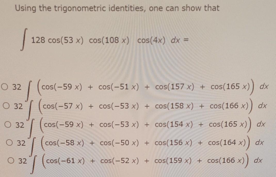 Solved Using the trigonometric identities, one can show that | Chegg.com