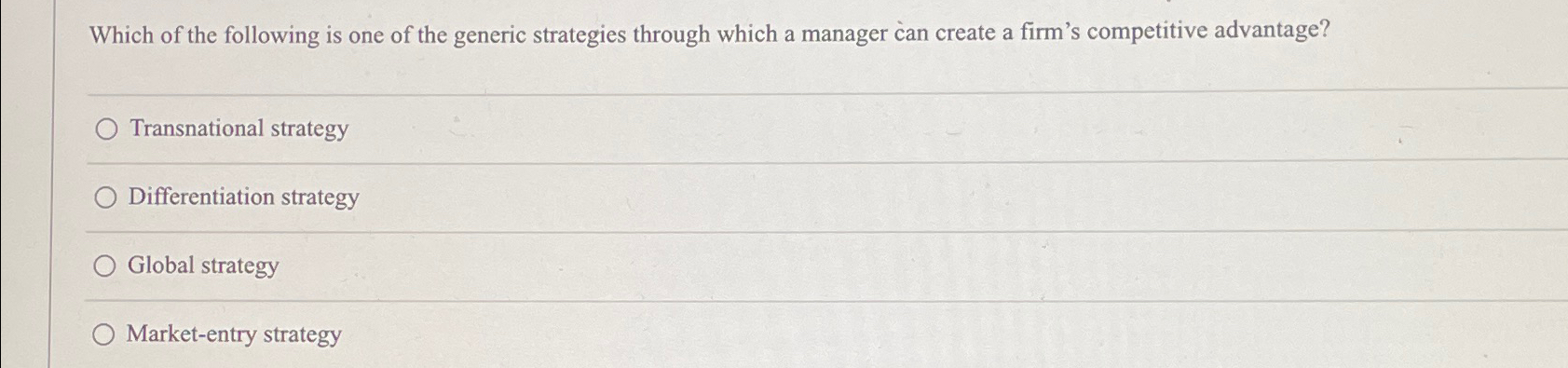 Solved Which of the following is one of the generic | Chegg.com