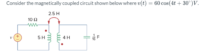 Solved Consider the magnetically coupled circuit shown below | Chegg.com