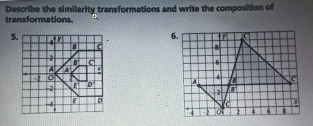 Solved Describe the similarity transformations and write the | Chegg.com