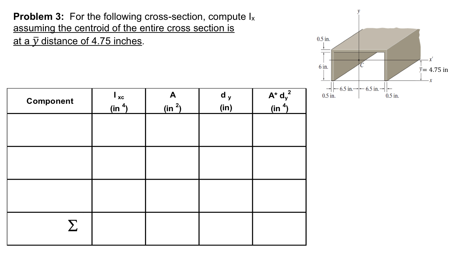 Solved Problem 3: For the following cross-section, compute | Chegg.com