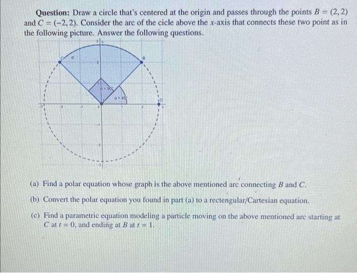 Solved Question: Draw a circle that's centered at the origin | Chegg.com
