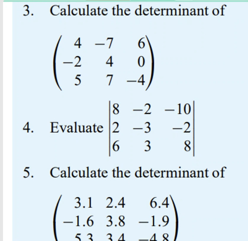 Calculate the determinant | Chegg.com