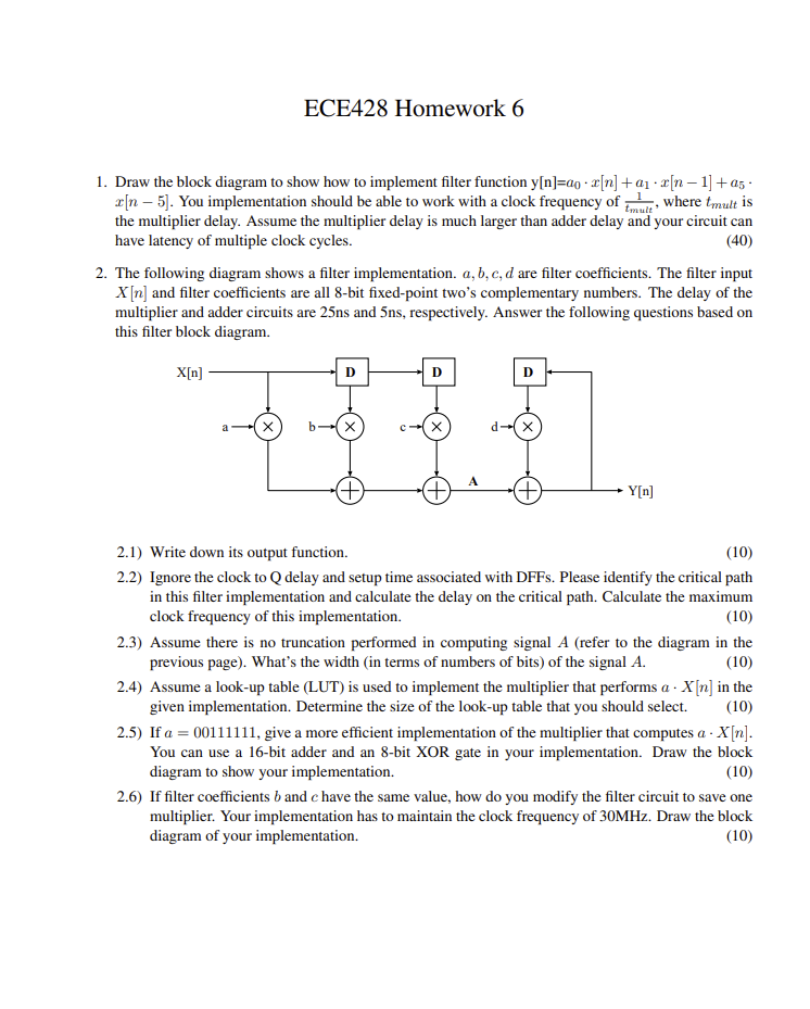 Draw the block diagram to show how to implement | Chegg.com