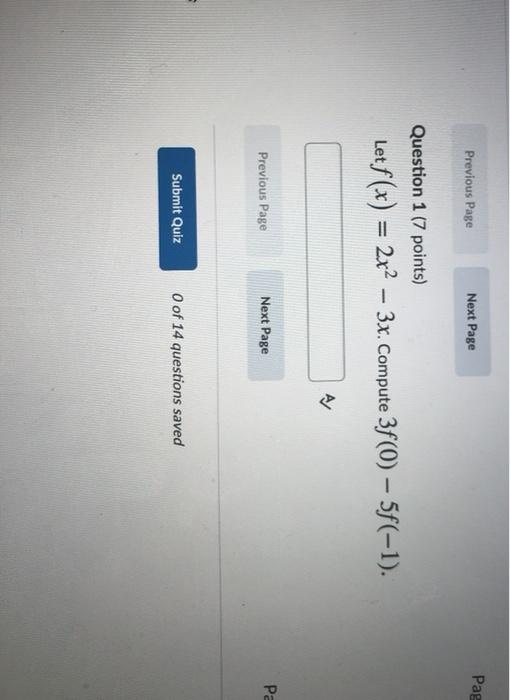 Solved Previous Page Next Page Pag Question 1 (7 points) - | Chegg.com