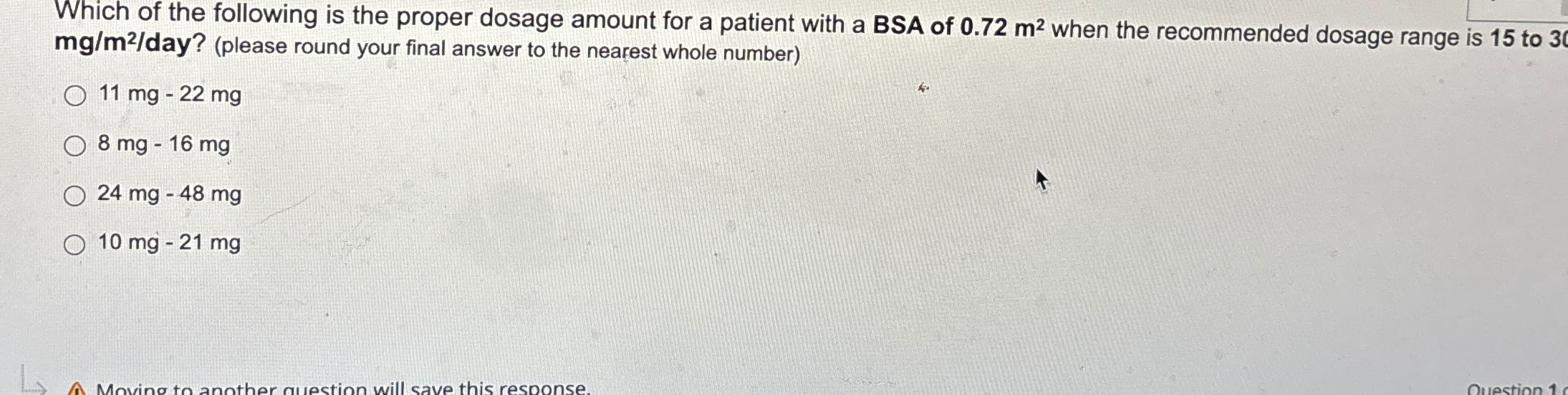 Solved Which of the following is the proper dosage amount | Chegg.com