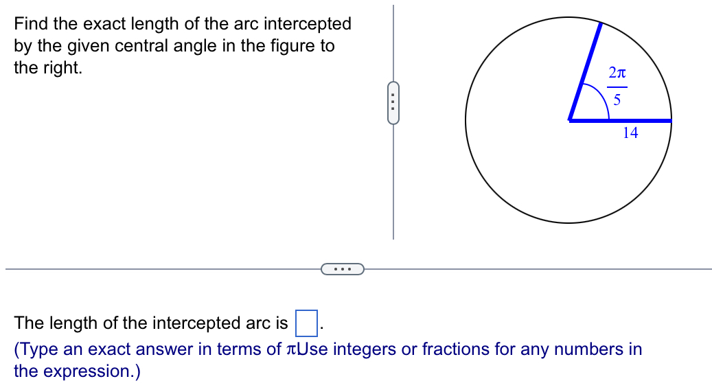 Solved Find the exact length of the arc interceptedby the | Chegg.com