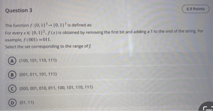 Solved The function f:(0,1)3→(0,1)3 is defined as: For every | Chegg.com