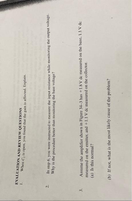 Solved Construct the amplifier shown in Figure 34-3. The | Chegg.com