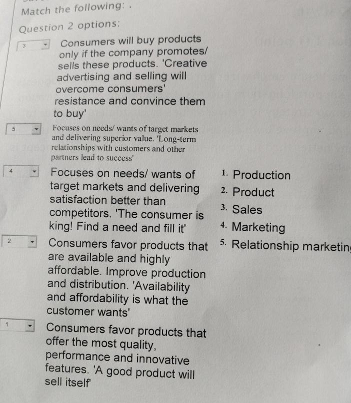 Solved Match the following:Question 2 ﻿options:Consumers | Chegg.com