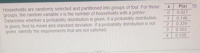 Solved Households are randomly selected and partitioned into | Chegg.com