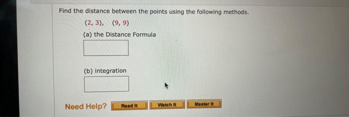 Solved Find the distance between the points using the | Chegg.com