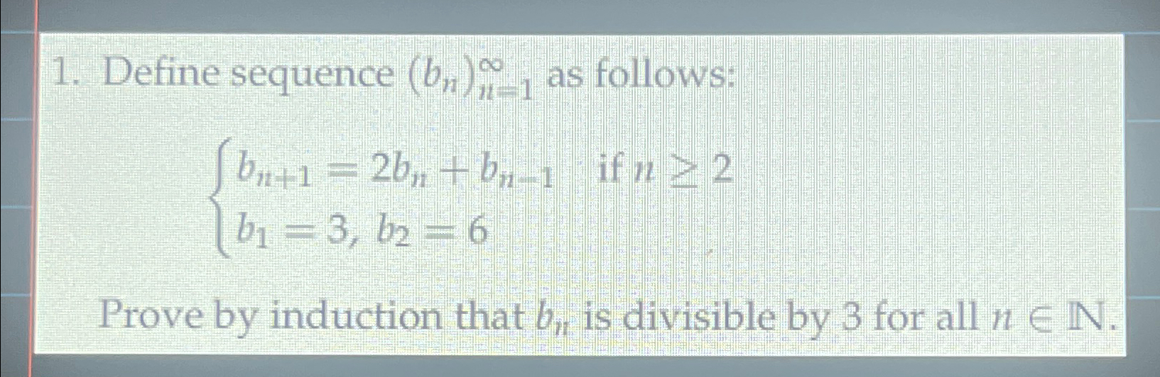 Solved Define sequence (bn)n=1∞ ﻿as | Chegg.com