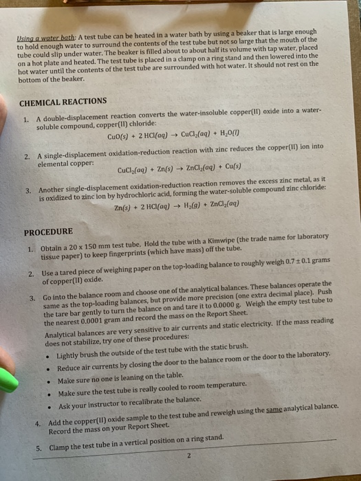 EXPERIMENT #2 LAW OF CONSTANT COMPOSITION | Chegg.com