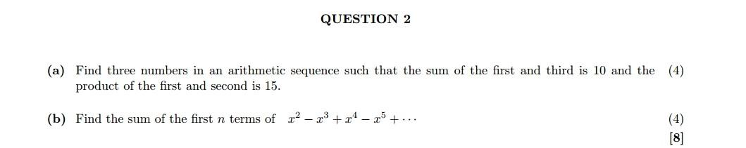 Solved A Find Three Numbers In An Arithmetic Sequence Such 2998