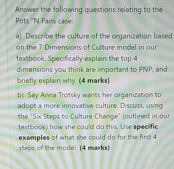 Solved Answer the following questions relating to the Pots | Chegg.com