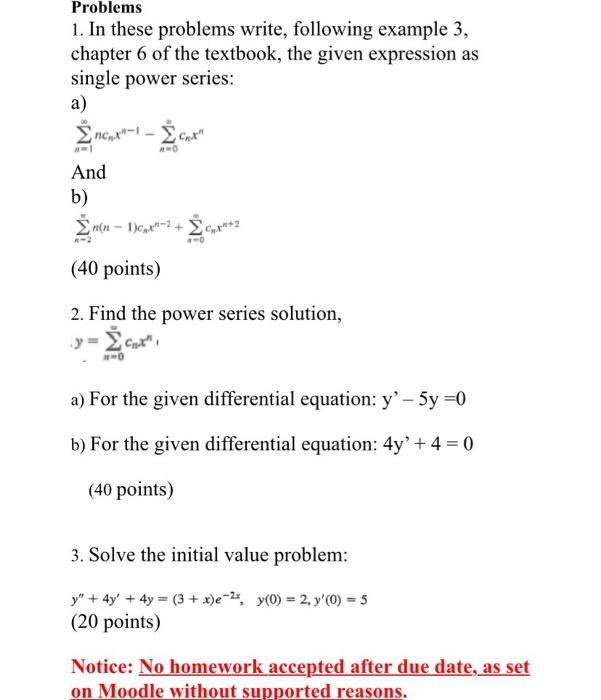 Solved Problems 1. In these problems write, following | Chegg.com