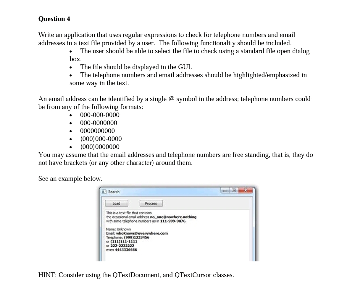 Solved Question 4Write an application that uses regular | Chegg.com