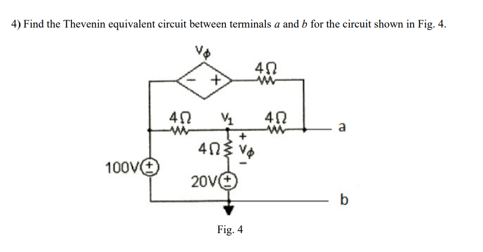Solved Find the Thevenin equivalent circuit between | Chegg.com