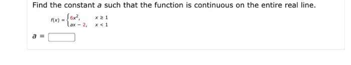 Solved Find the constant a such that the function is | Chegg.com